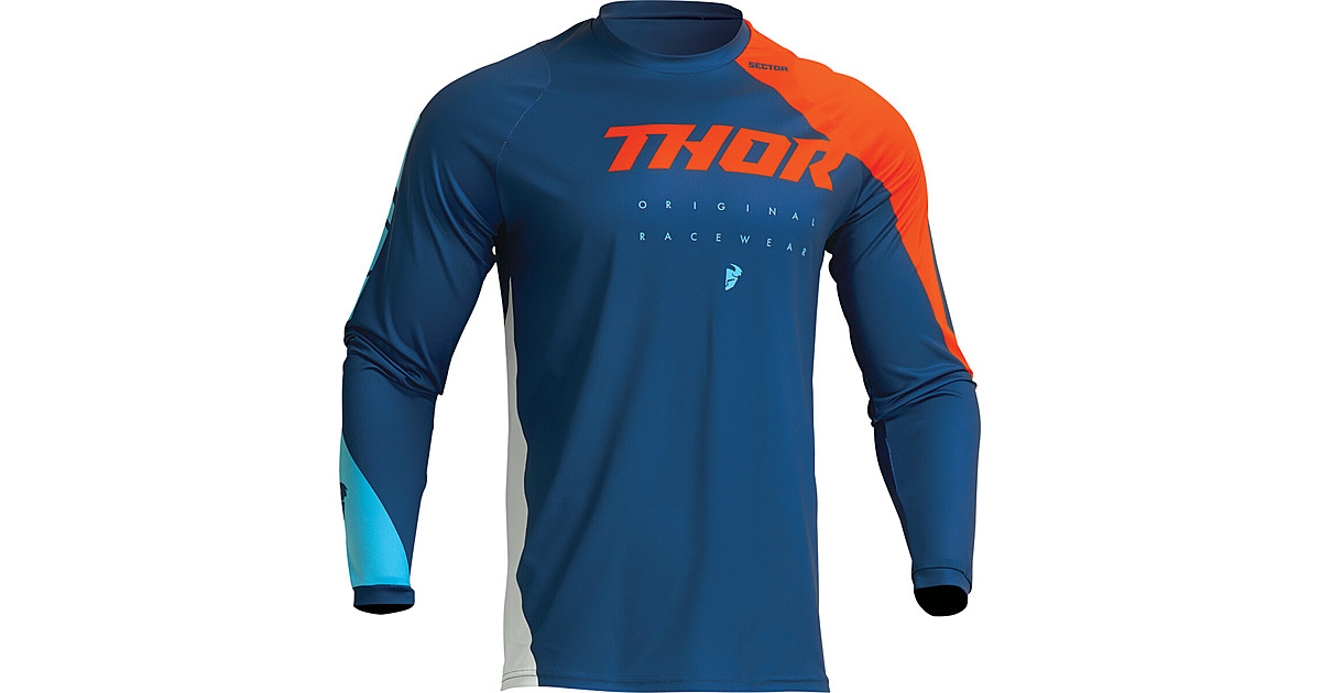 Мотокрос джърси THOR SECTOR EDGE NAVY/RED ORANGE - Dirt.BG