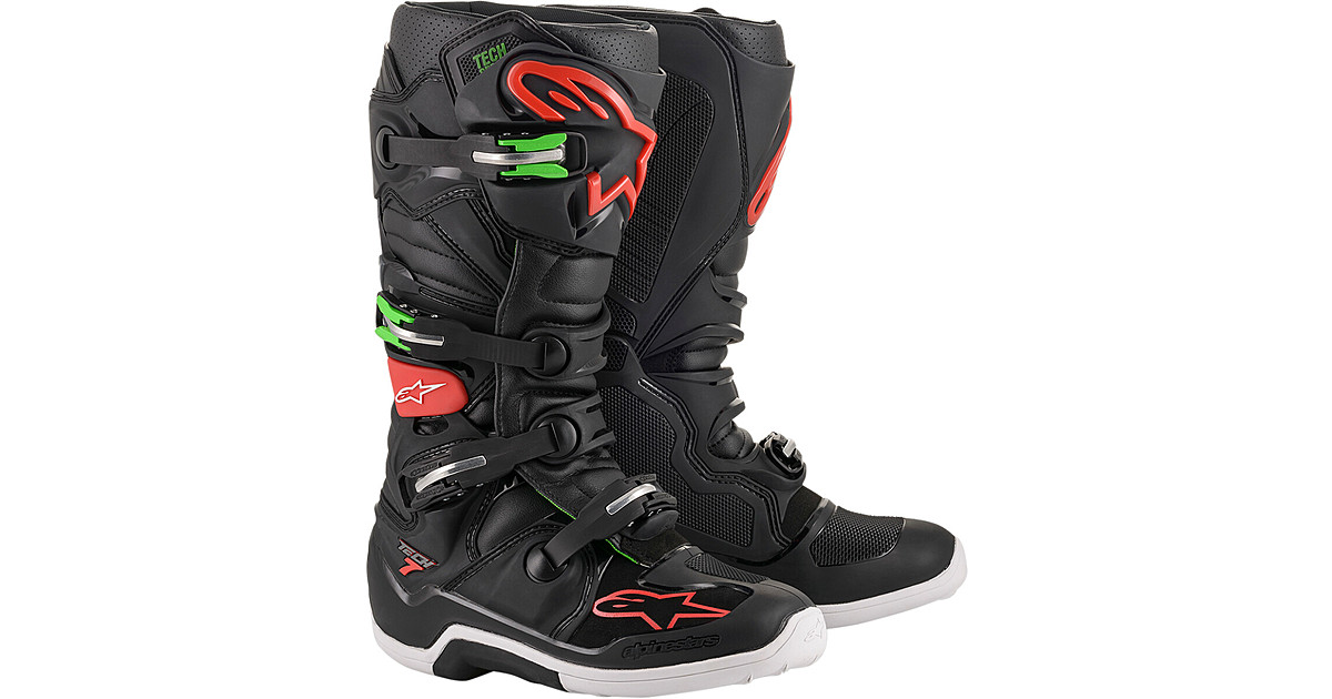 Ботуши Alpinestars TECH 7 - BLACK RED GREEN - Dirt.BG